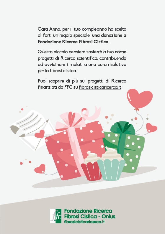 Biglietto regalo solidale - Fondazione per la Ricerca sulla Fibrosi Cistica